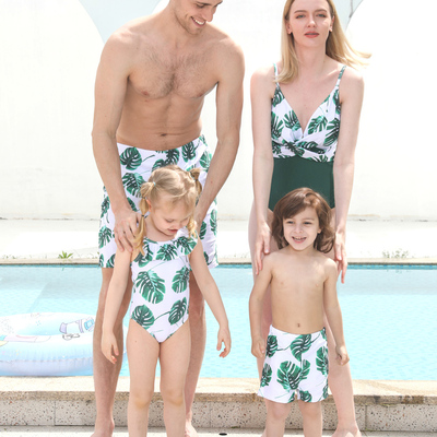 New Summer Family Look Swimsuit Mom Dad Kids Matching Swimwe
