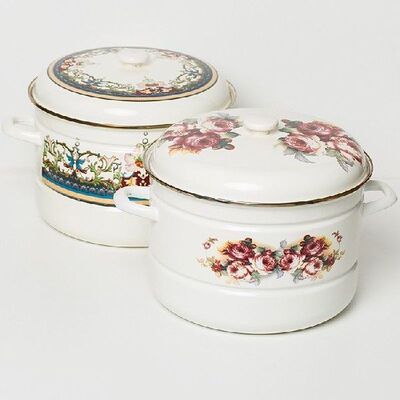 30CM 11L thick enamel double boiler pot for induction