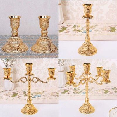 Luxurious Gold Color Candelabra  Candle Holder, 1/3/5 Arms