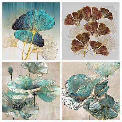Ginkgo Leaf Stamped Cross Stitch Kits 11CT Printed