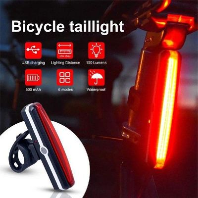 lanterna bicicleta 6 Modes Taillight bicycle USB