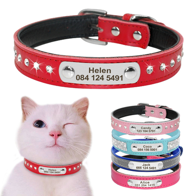 Leather Cat Collar Personalized Cat Collar For Puppy Small D