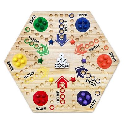 Wooden Flying Chess Board Game Double-Sided Board Game with