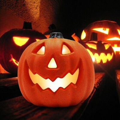 Halloween Talking Pumpkin Lantern Lamp Toy Home Party Decor