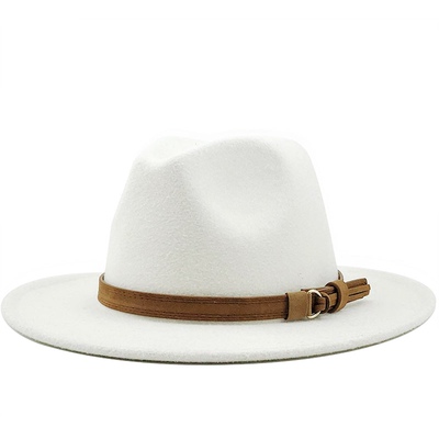 New Women Men Wool Fedora Hat With Leather Ribbon man Elegan