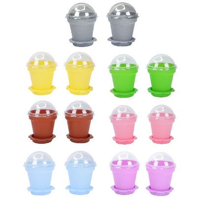 Dessert Bowls Jars Containers Cups with Lids Muffin Dome