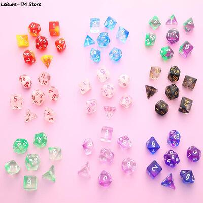 Star Shine Glitter Sparkles Polyhedral Dice Set D4 D6 D8