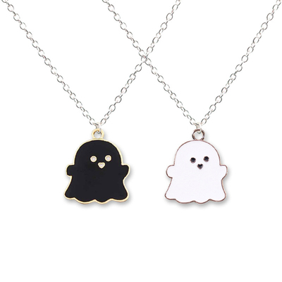Cute Cartoon Ghost Friendship Couple Pendant Necklaces For K