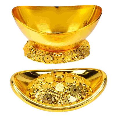 Ingot Chinese Candy Box Ornamentstorage Serving Stand Fruit