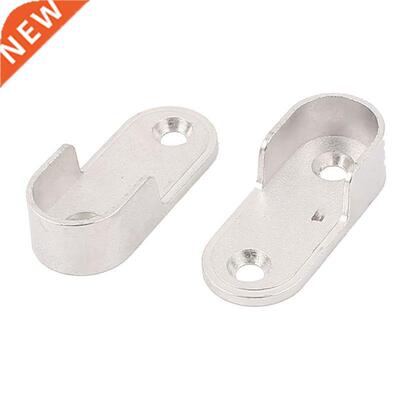 Oval Wardrobe Hanging Rail Rod End Bracket Support Pair