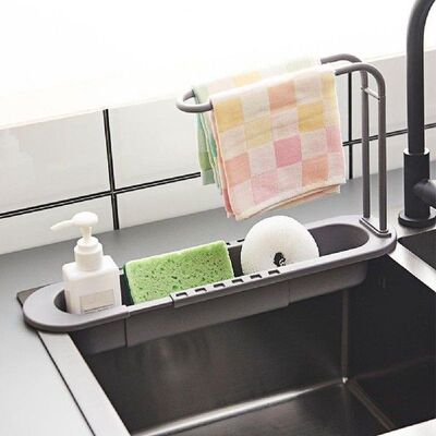 Sink Drain Basket Towel Soap Sponge Drain Rack Storage