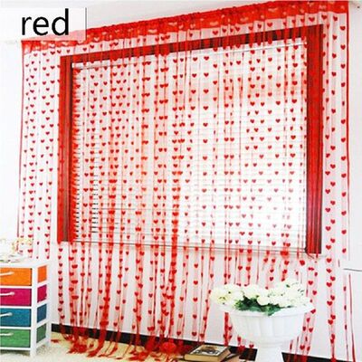 Kualitas Tinggi Hati Tulle String Tirai Romantis Pesta