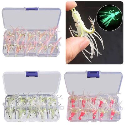 10Pcs Octopus Hook Sea Fishing Luminous Hairtail Fishing