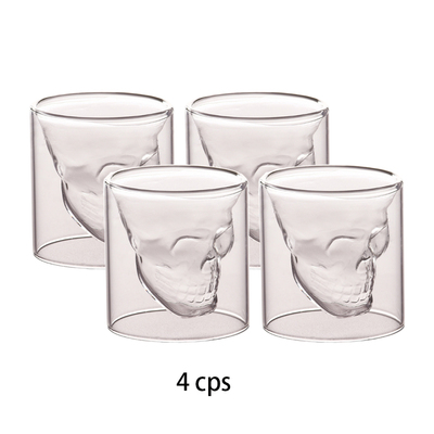 Creative Bar Double Glass Skull Mug water mug Beer steins