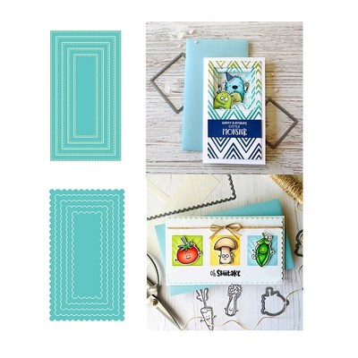 Popular Stitched Scallop Mini Slim Stacklets Slimline Metal