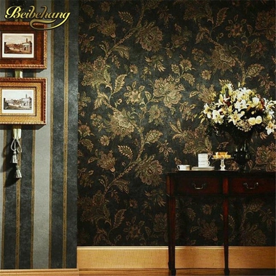 beibehang Rustic vintage wall paper embossed PVC wallpaper