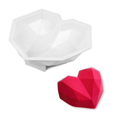 Heart Shape Silicon Mold Large Size Diamond Cutting Love Hea