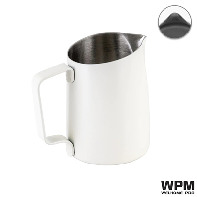 WPM惠家拉花缸450ml咖啡拉花杯奶泡杯拉花奶缸不锈钢斜口尖嘴圆嘴