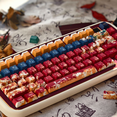 嗨元创京城初雪古风原厂键帽moa五面热升华机械键盘PBT键帽