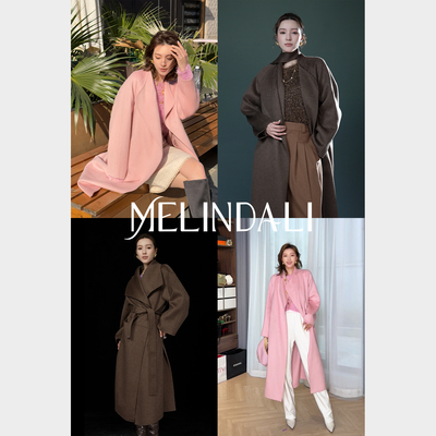 MELINDA LI【本能浪漫】法式绵羊毛桑蚕丝骆驼绒定染色双面呢大衣