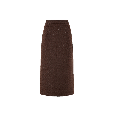 MelindaLi咖色小香裙子