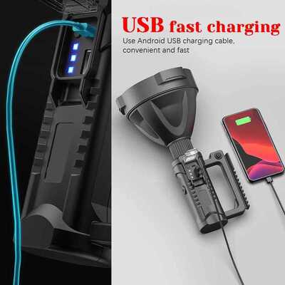 Powerful LED Flashlight XHP50/XHP90 Handheld Searchlight LED