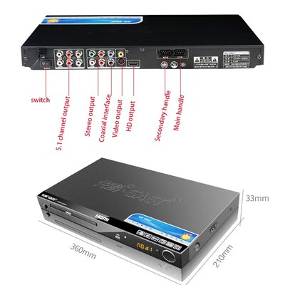 15W V Home DVD Blu ray 110V 220 HD EVD Player VCD Disc Cd P