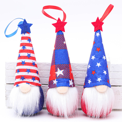 4th of July Gnome Independence Day Hanging Ornaments Set of