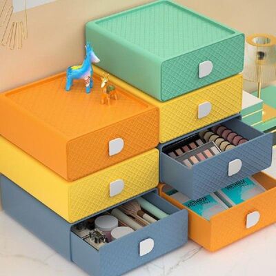 Drawer Type Stackable Combined Desktop Storage Box