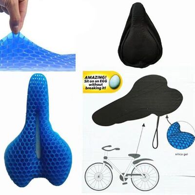 Bike Gel Seat Cushion Bicycle Saddle Liner With With Cover