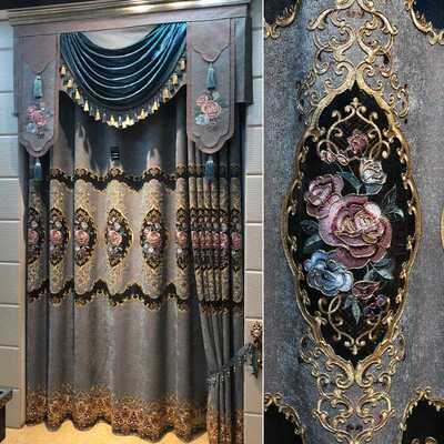 Custom Light Luxury Curtains for Living Room Hollow Gold Sil