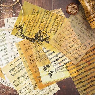16pcs/Lot Vintage English Music Sheet Vellum Paper Pattern
