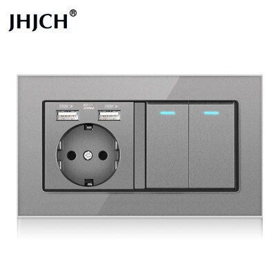 JHJCH eu wall socket with rocker switch, 220v 16a socket wit
