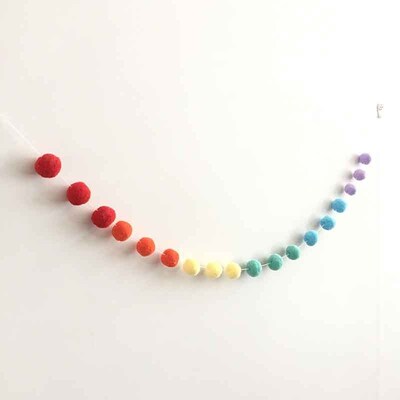 Home Decor Hanging Nursery Pom Pom Garland Nordic Felt Stri