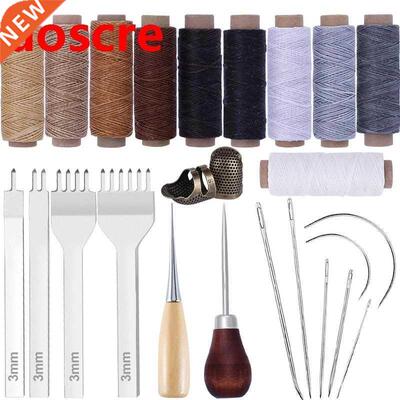 25Pcs Leather Sewing Tools Kit Hand 50m Waxed Threads Stainl