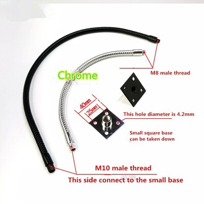 Dia 10mm led Gooseneck flexible lamps holder with Small Squa