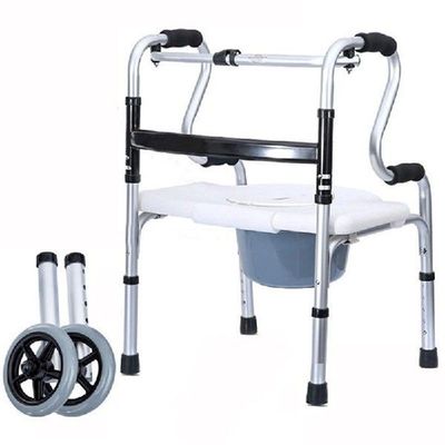 2 Wheels Old Walker Walking Stick Aluminum Alloy Walking