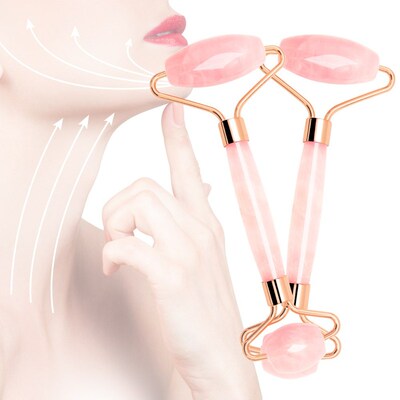 Jade Roller Massage Slimmer Face-Lift Rose Quartz Facial