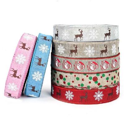 2M/Roll 5cm Christmas Grosgrain Ribbon for Christmas