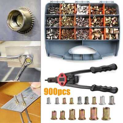 900/1000/1200Pcs M3-M12 Riveter Guns Tools Set Metal Nut Riv