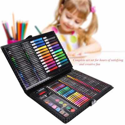 168pcs Kids Drawing Pen Art Set Kit Painting Sketching Color