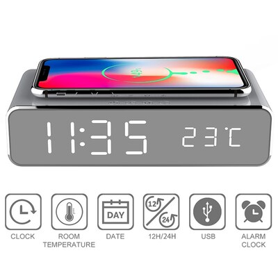 HD 2 In 1 Luminous Digital LED Desktop Alarm Clock With Ther