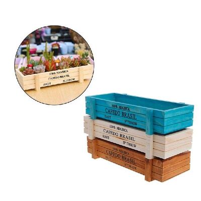 Kayu Garden Flower Planter Succulent Pot Persegi Panjang
