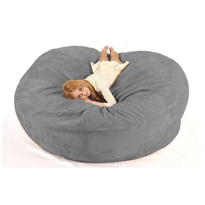Luxury 7-Foot Bean Bag Chair with Microsuede Cover Black, Ma