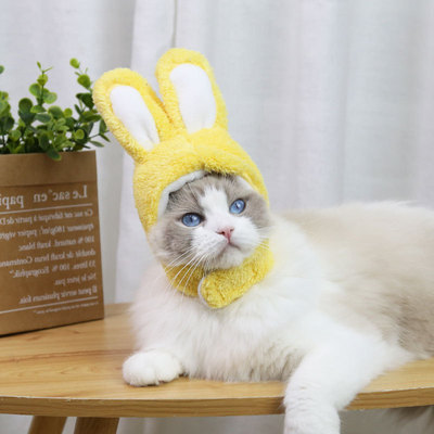 Cat Clothes Headgear Costume Bunny Rabbit Ears Hat Dog