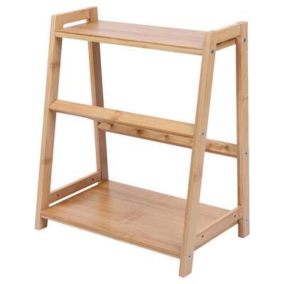 Bamboo Wood Trapezoidal Plant Flower Shelf Spice Rack