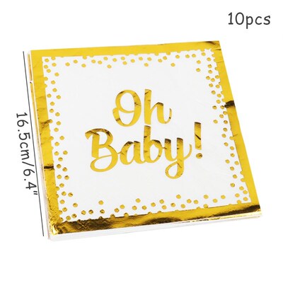 Baby Shower Decorations Gold Oh Baby Disposable Plate Cup Na