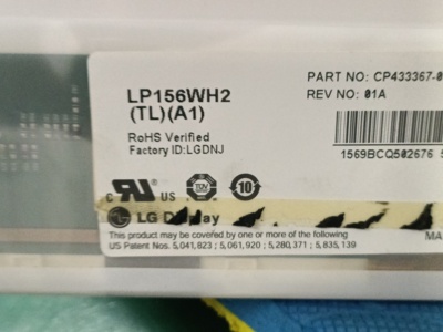 LG   LP156WH2 1366/768   40针接口 中厚 拆机A屏