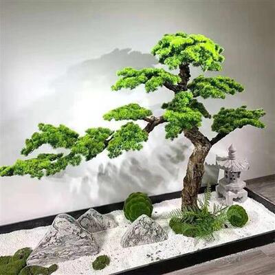 仿真迎客松树大型室内外造景假树装饰摆件大量罗汉松仿真树