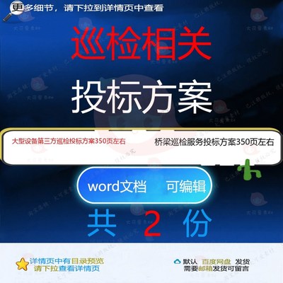 大型设备第三方巡检投标方案 桥梁巡检服务方案投标可编辑word